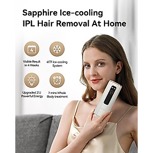 MEGELIN X PRO IPL Hair Removal for Women and Men, 21J Sapphire Cooling System Permanent Lase Hair Removal Device with Unlimited Flashes, Painless at-Home Remover for Facial Bikini Lines Legs Arms