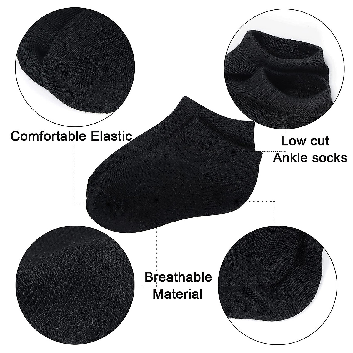 Tenpluszero Toddler Socks - 16 Pack Kids Low Cut Athletic Ankle Socks Baby Boys Girls Breathable Socks Bulk