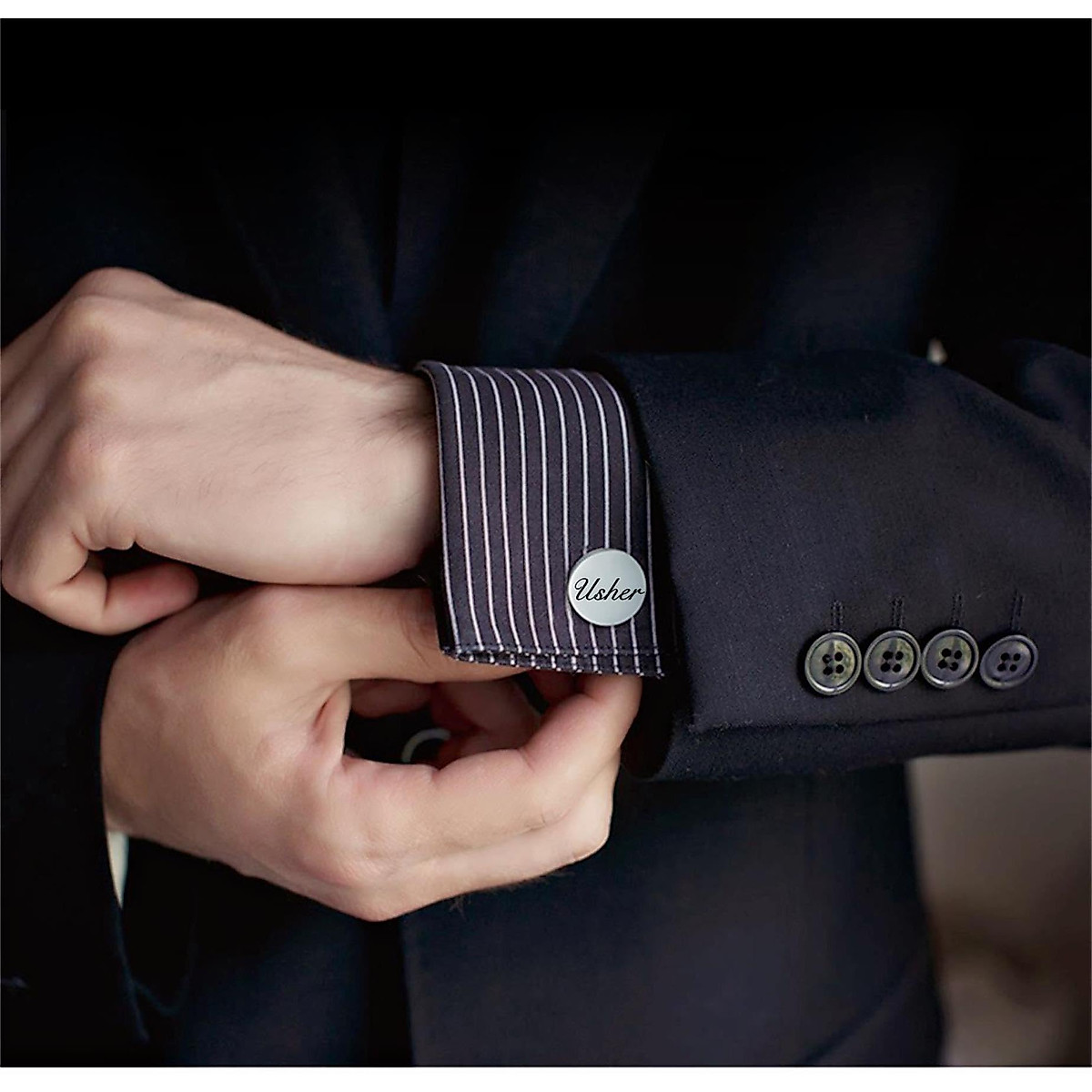 Kooer I'll Always Be Your Little Girl CuffLinks Tie Clip Set, Men's Cufflinks Jewelry Gifts for Father of The Bride (Square cufflinks tie clip set)