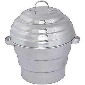 Kansara Idli Cooker Aluminium Traditional and Standard Idli Maker (Total 6 Plates), Color - Silver