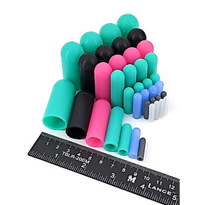 40 Piece High Temp Silicone Rubber Protective End Cap Kit - 3/32" to 3/4" for Powder Coating Custom Painting Anodizing