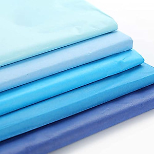 Shindel Tissue Gift Wrapping Paper Crafts, 200Sheets Blue Wrapping Tissue, 5 Colors, 19.7 x 27.6inches
