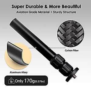 Nycetek 3 Section Tripod Extension Arm, 18" Super Sturdy Aluminium Tripod Extension Tube with 1/4” to 3/8” Screw, Tripod Extender Rod with Locking System for Tripod/DSLR Camera, Max Load 11lb