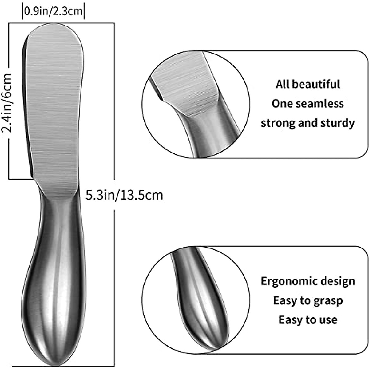 GUZE-US Butter Knife (4 PCS), Stainless Steel Cheese Spreader, Butter Spreader Knives Set, Used for Cheese, Cold Butter, Jam, Pastry and Other Kitchen Daily Spreader Knife