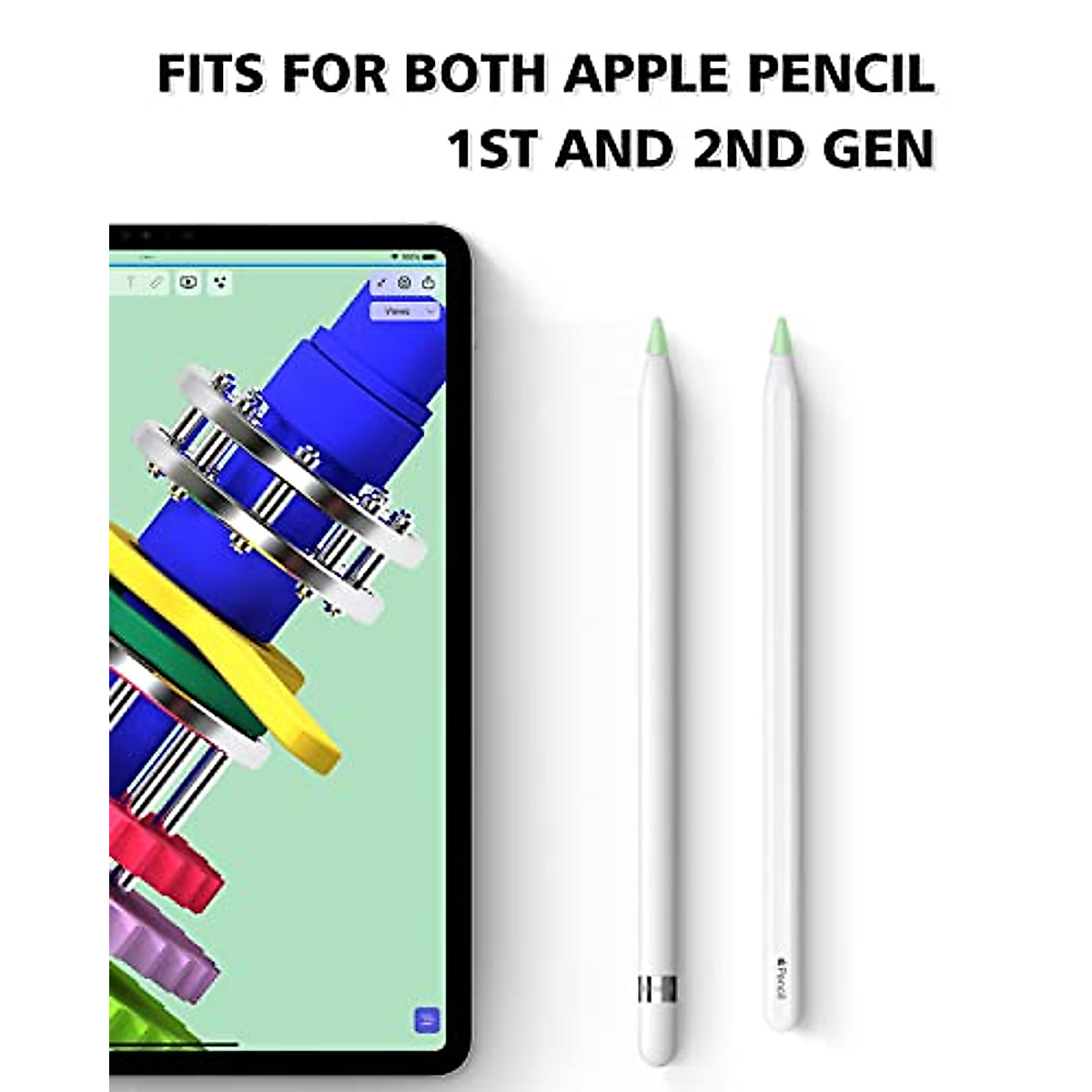 AmberVec 60 Pack Tip Cover for Apple Pencil 2nd Generation and 1st Generation, Comaptible with Apple Pencil Nib, Anti-Slip Slicone Tips Cover, Light Resistance, Multicolor