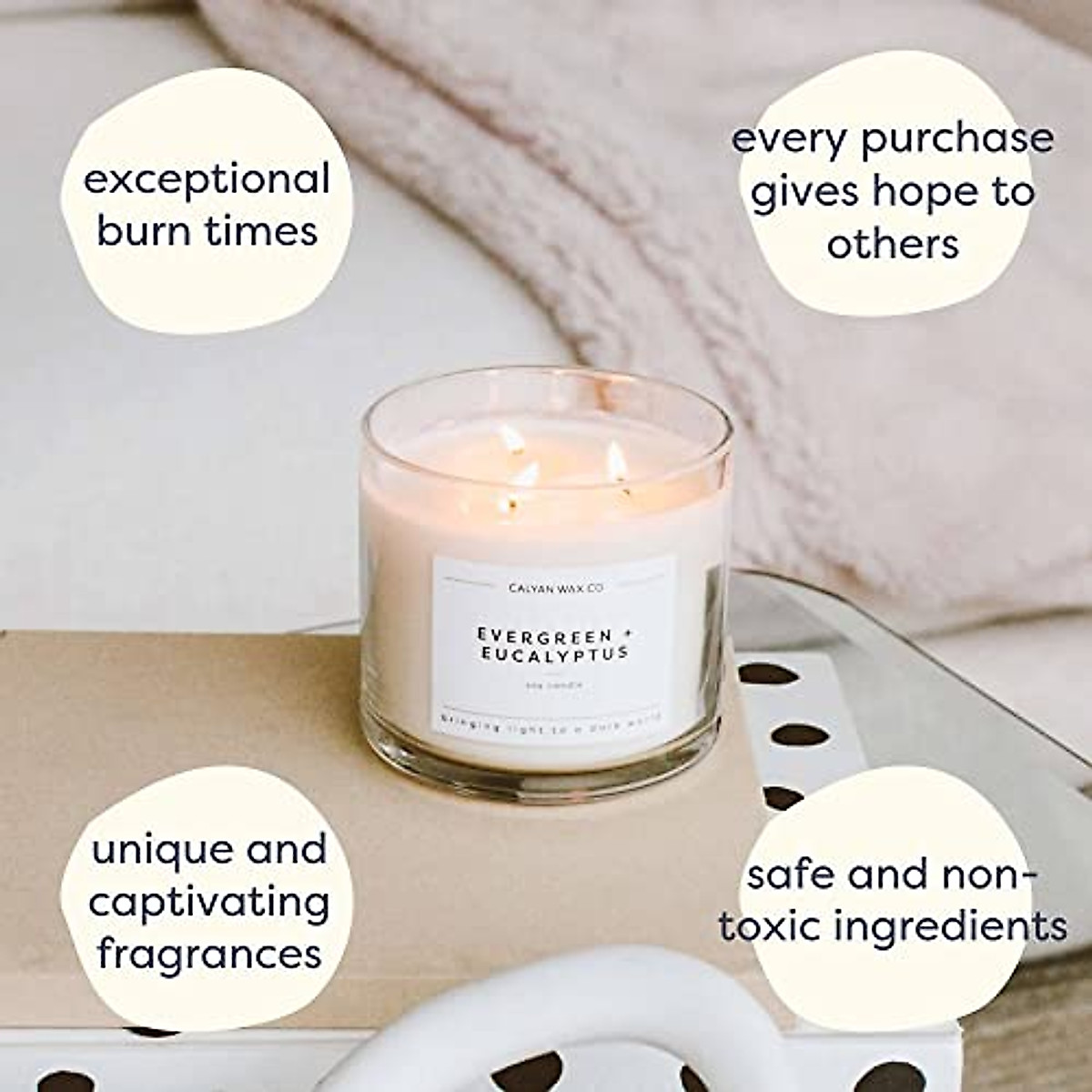 Calyan Wax Soy Wax Candle, Apples & Maple Bourbon, 3 Wick Scented Candle for The Home | Premium Candle with Essential Oils | 14.9 oz Soy Wax, 43 Hour Burn Time, Large Candle in Glass Jar