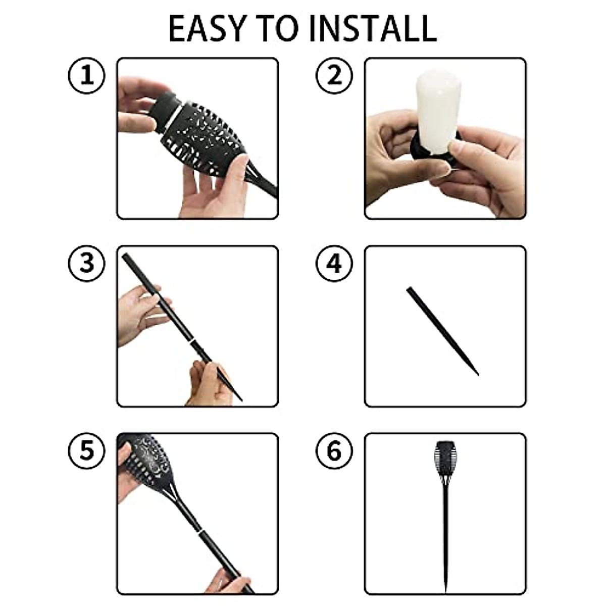 AOUNQ Solar Lights Outdoor Waterperoof Purple,【2023 Upgraded 】Outdoor Solar Torch Lights with Flickering Flame, 12Pack Mini Solar Outdoor Lights for Garden Yard Patio Pathway Decoration - Auto On/Off