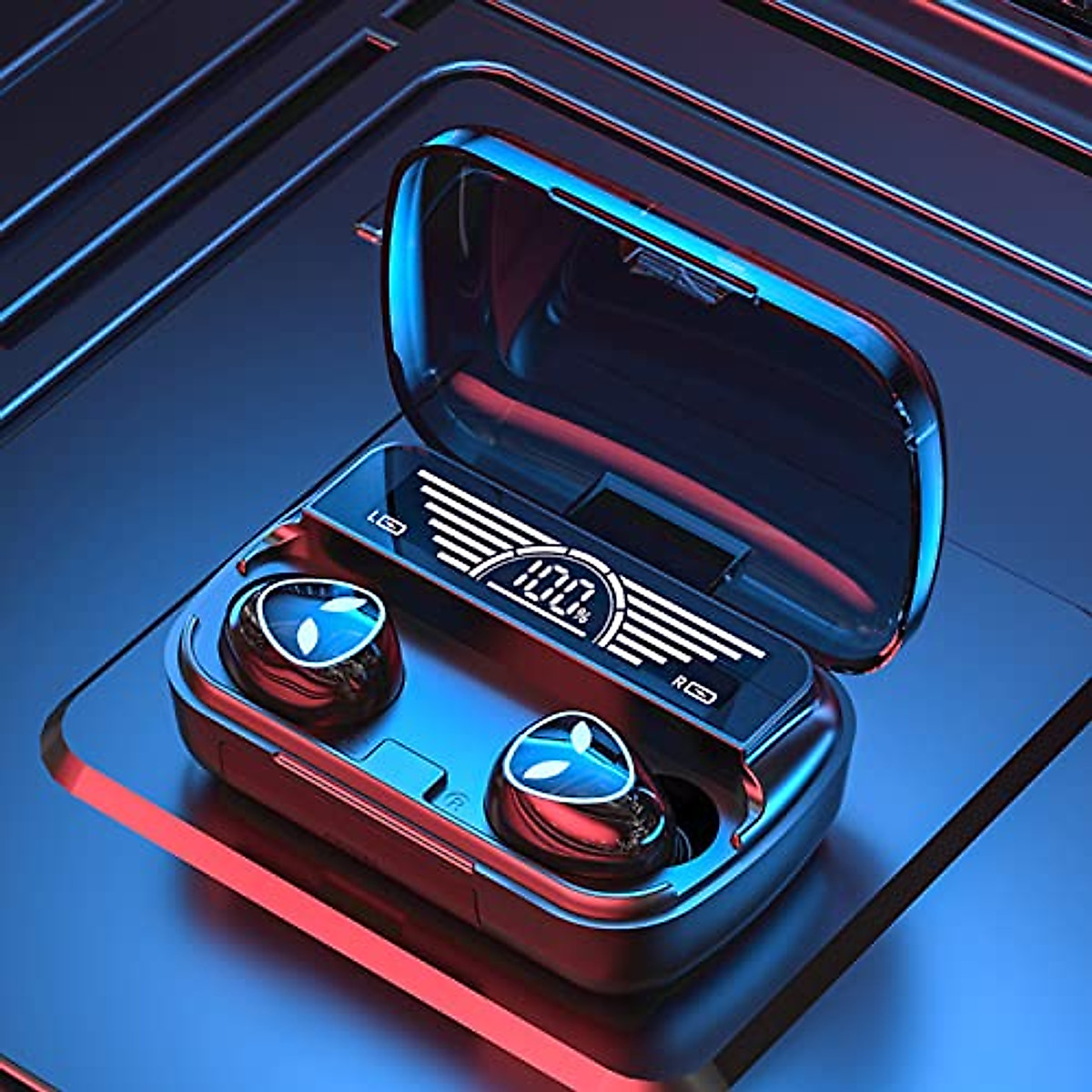 Bluetooth Headset Wireless Bluetooth Earpiece V5.2 Hands-Free Earphones with Built-in Mic for Driving/Business/Office/Game