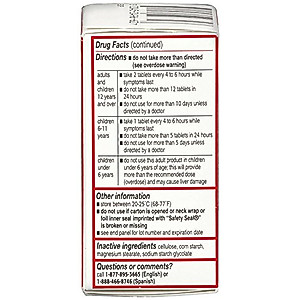 Tylenol Regular Strength Tablets, 100 Count (Pack of 2)