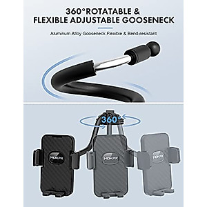 MOKPR Cell Phone Mount for Car, Car Phone Holder with Long Arm Dashboard Anti-Shake Stabilizer Phone Holder Compatible with iPhone, Android Phone etc