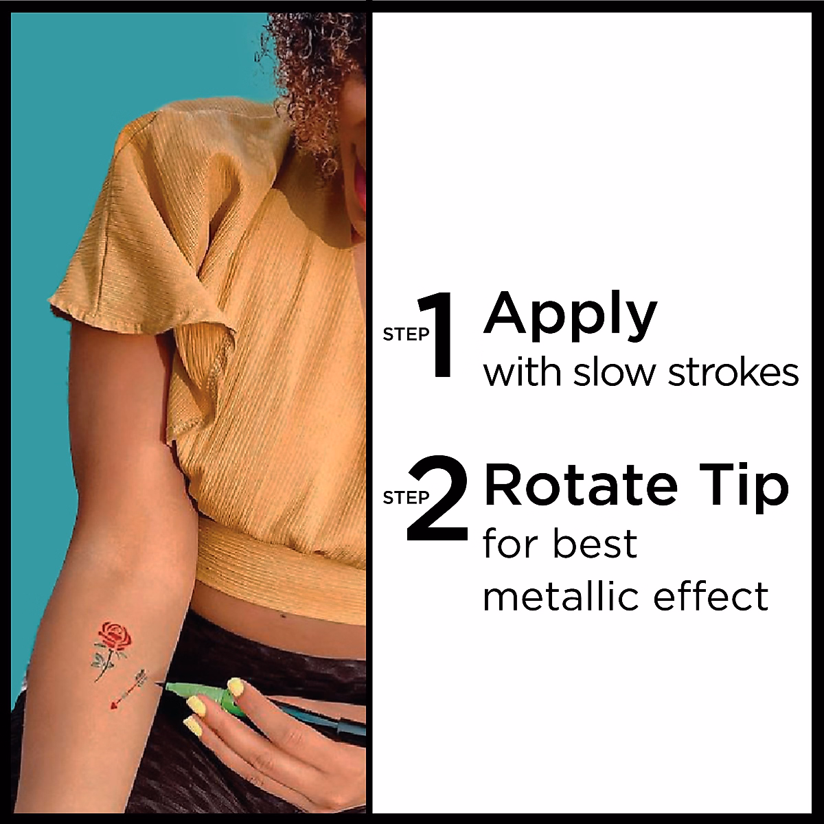 BodyMark Metallic Temporary Tattoo Markers for Skin, Premium Brush Tip, Includes 3 Count of Assorted Markers and Stencils Set, 1 Silver, 1 Metallic Red, 1 Metallic Purple, 3 CT