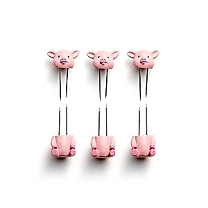 Outset Piglets Corn Holders, 1” x 2.5” x 1”, Pink