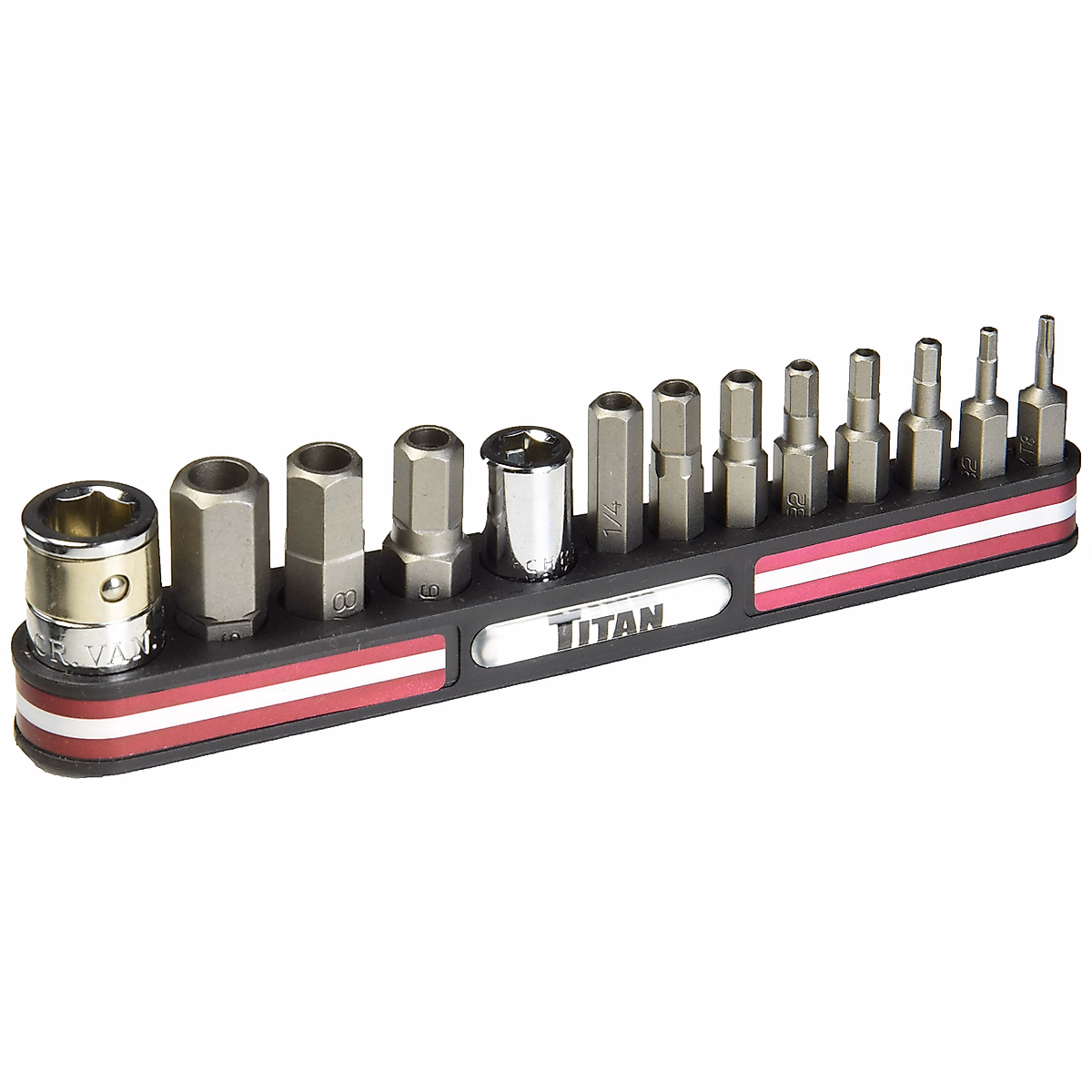 Titan 16135 13-Piece Tamper Resistant SAE Hex Bit Set