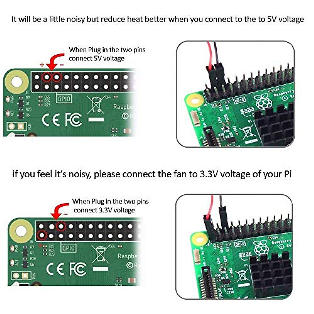 for Raspberry Pi Fan, 10Pcs for Raspberry Pi CPU Cooling Fan Heatsink Cooler Radiator Connector Separating One-to-Two Interface 3.3V 5V for Raspberry Pi4 Pi3 B+, Pi 3, Pi 2, Pi 1 B+
