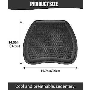 Zlirfy Gel Seat Cushion,Gel Seat Cushion for Long Sitting,Cooling Truck Seat Cushion Breathable Car Seat Cushion,Honeycomb Design Egg Cushion Chair Pad,Seat Cushion for Car,Wheelchair,Home (Black)