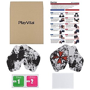 eXtremeRate PlayVital Anti-Skid Sweat-Absorbent Controller Grip for ps5 Controller, Professional Textured Soft Rubber Pads Handle Grips for ps5 Controller - Biological Hazard