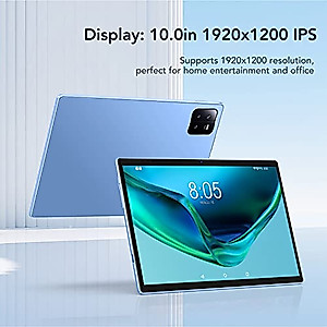 suick HD Tablet, 10.0 Inch 1920x1200 IPS US Plug 100-240V Tablet PC Octa Core Processor 8MP 16MP Dual Camera for Entertainment (Blue)