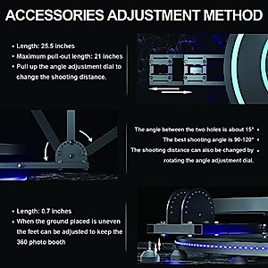 OLYLO 360 Photo Booth Machine 80cm with Software for Parties with Ring Light,Flight Case,Free Logo Customization,3 People Stand on APP Remote Control Automatic Slow Motion 360 Spin Camera Video Booth