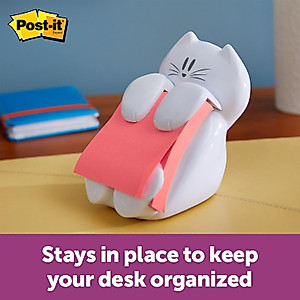 Post-it Pop-up Note Dispenser, Cat design, 3x3 in, 1 Dispenser/Pack (CAT-330) , White