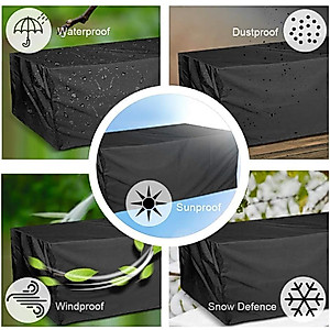Patio Furniture Covers,Waterproof & Dust-Proof Patio Furniture Covers for Outdoor Table and Chairs with Chairs with Straps Fasteners (84" L x 52" W x 29" H)