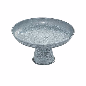 Deco 79 Metal Galvanized Cake Stand, 12" x 12" x 7", Gray