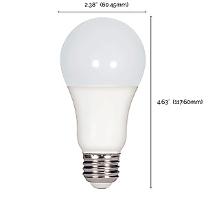 SATCO S29816 15 Watt 120 Volt; A19 LED Light Bulb; Frosted; 3000K; E26 Medium Base; 220 deg. Beam Angle (6 LED Light Bulbs)
