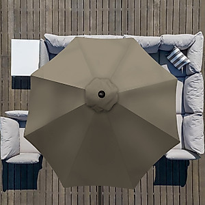 BANNER BUZZ MAKE IT VISIBLE BannerBuzz, Solid Market Umbrella, Topper & Hardware, Tent Fabric, 270 GSM, Dye Sublimation Printing Available in Octagon Shape (Beige)