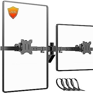 PUTORSEN Ultra Wide 24-38 Inch Dual Monitor Wall Mount, Full Motion Dual Wall Mount Monitor Arm Holds up to 22lbs, Double Computer Monitor Wall Mount for Most LED LCD Screens, VESA 75/100mm, Black