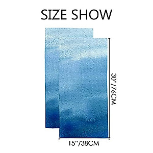 Vantaso Bath Hand Towels Set of 2 Ombre Blue Art Soft & Absorbent Washcloths Towel for Bathroom Kitchen Hotel Gym Spa