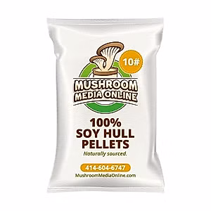 MushroomMediaOnline - 100% Soy Hull Mushroom Pellets - Ideal and Fast-Growing Substrate for Mushroom Cultivation, Oyster Mushrooms, Shiitake, and More (10 Pounds)