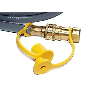 DOZYANT 12 Feet 3/8 inch ID Natural Gas Grill Hose with Quick Connect Propane Gas Hose Assembly for Low Pressure Appliance -3/8 Female Pipe Thread x 3/8 Male Flare Quick Disconnect - CSA Certified