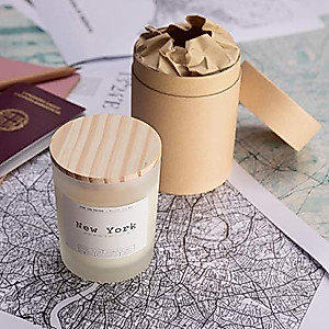 Lumaland Scented Jar Candle - New York City Memories - 100% Vegan Soy Wax - Burns 25 Hours - Sustainable, Vegan, Stylish Home Fragrance Candle - Spiced Fruit Fragrance