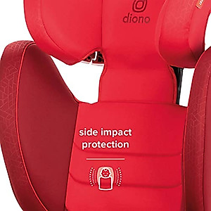 Diono Monterey 2XT Latch 2 in 1 High Back Booster Car Seat with Expandable Height & Width, Side Impact Protection, 8 Years 1 Booster, Red