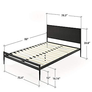 ZINUS Clarrisa Metal Platform Bed Frame / Mattress Foundation / Slat Support / No Box Spring Needed / Easy Assembly, King