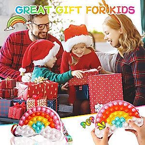 Girls Toys Easter Gifts Pop Purse Fidget Toys, Rainbow Purse Birthday Classroom Exchange Return Gifts for Kids Girl, Cloud Toddler Purse Pop Shoulder Bag Sensory Toys Valentines Party Favors