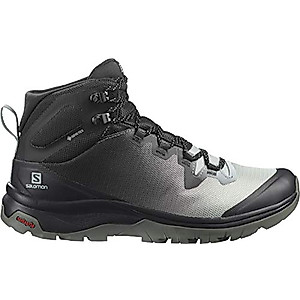 Salomon VAYA MID Gore-TEX Hiking Boots for Women, Stormy Weather/Black/Trooper, 5