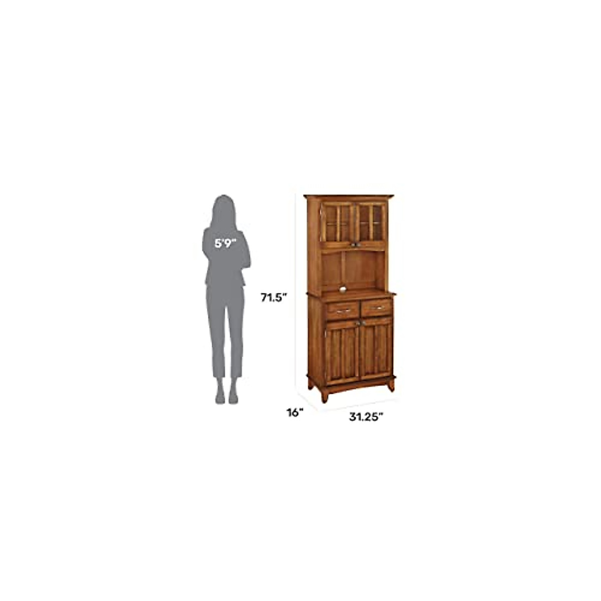 Buffet of Buffet Cottage Oak with Wood Top with Hutch by Home Styles