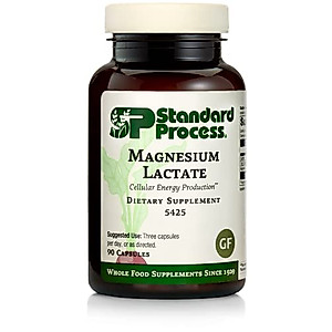 Standard Process Magnesium Lactate - Whole Food Energy, Bone, and Muscle with Magnesium Lactate - Gluten Free - 90 Capsules