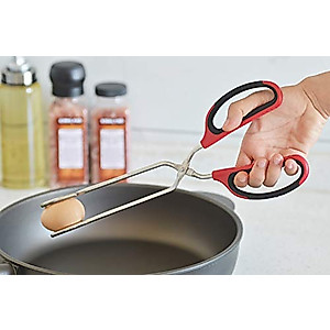 HINMAY Stainless Steel Scissor Tongs 10-Inch and 12-Inch Set, Set of 2