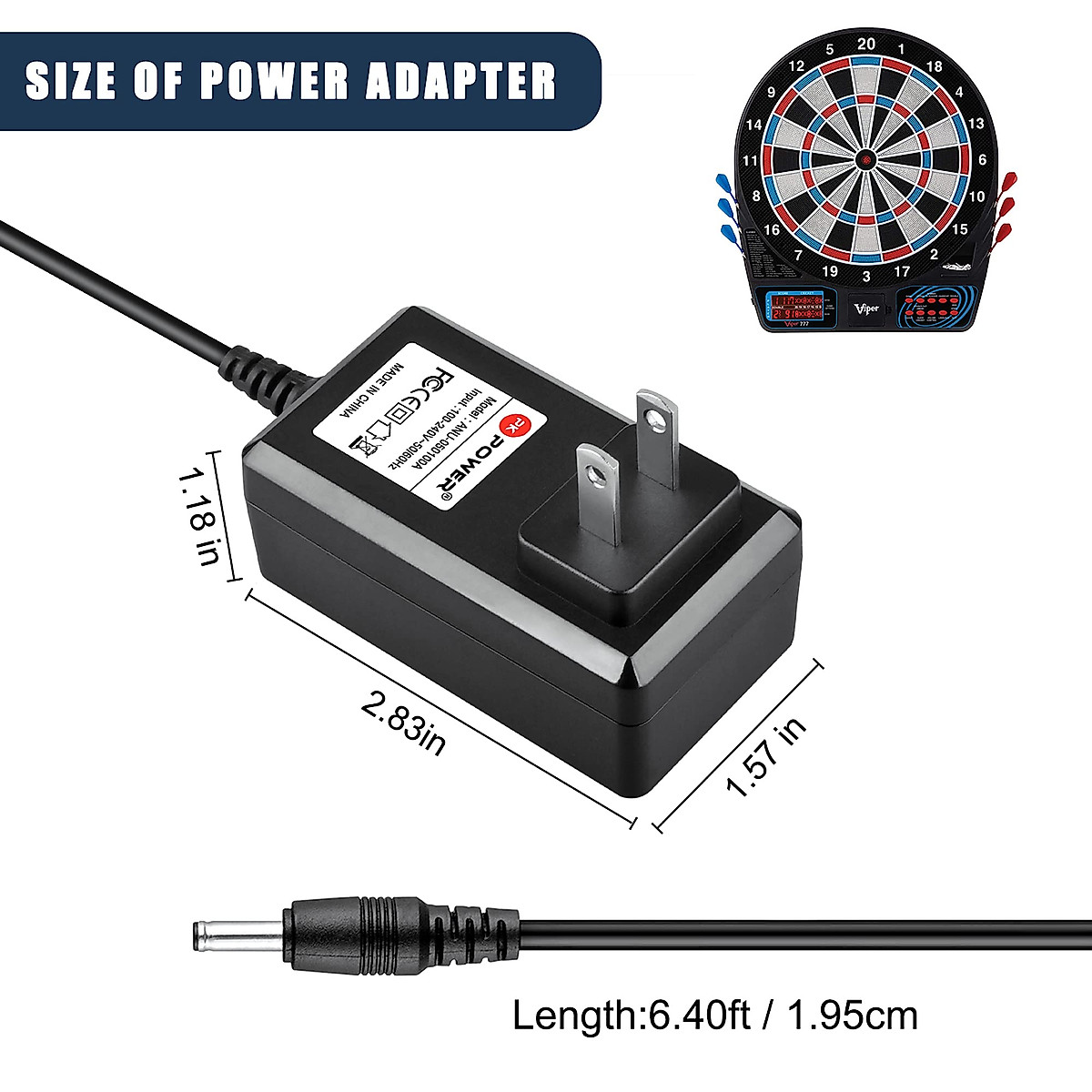 PKPOWER 5V AC Adapter for Viper 777 787 797 800 770 Electronic Soft Tip Dart Board Dartboard GLD Products Power Supply Cord