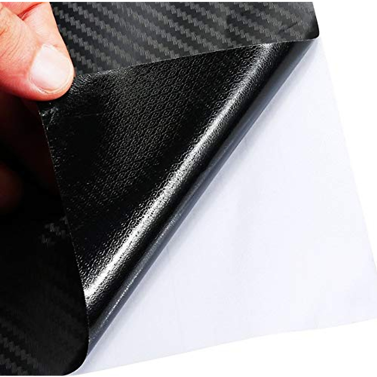 3D Black Carbon Fiber Vinyl Wraps, Car DIY Wrap Vinyl Roll Film Self-Adhesive Twill Weave Sheet Sticker with air Release Technology (1ft x 5ft)