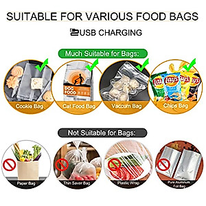 Mini Bag Sealer, 2 in 1 Bag Sealer Heat Seal Rechargeable and Cutter, Mini Chip Bag Sealer Heat Seal with Soft Magnetic -Black