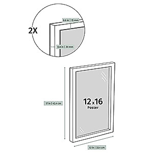 (12x16 in | 31x41 cm) Dark Oak Solid Oak Wood Picture Frame Poster Frame Wall Photo Frame