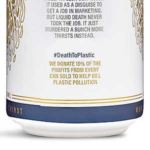 Liquid Death, Still Mountain Water, Real Mountain Source, Natural Minerals & Electrolytes, 12-Pack (Tallboy Size 16.9oz Cans)