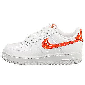 Nike Women's Air Force 1 Low Shoe, White/Rush Orange-white, 6