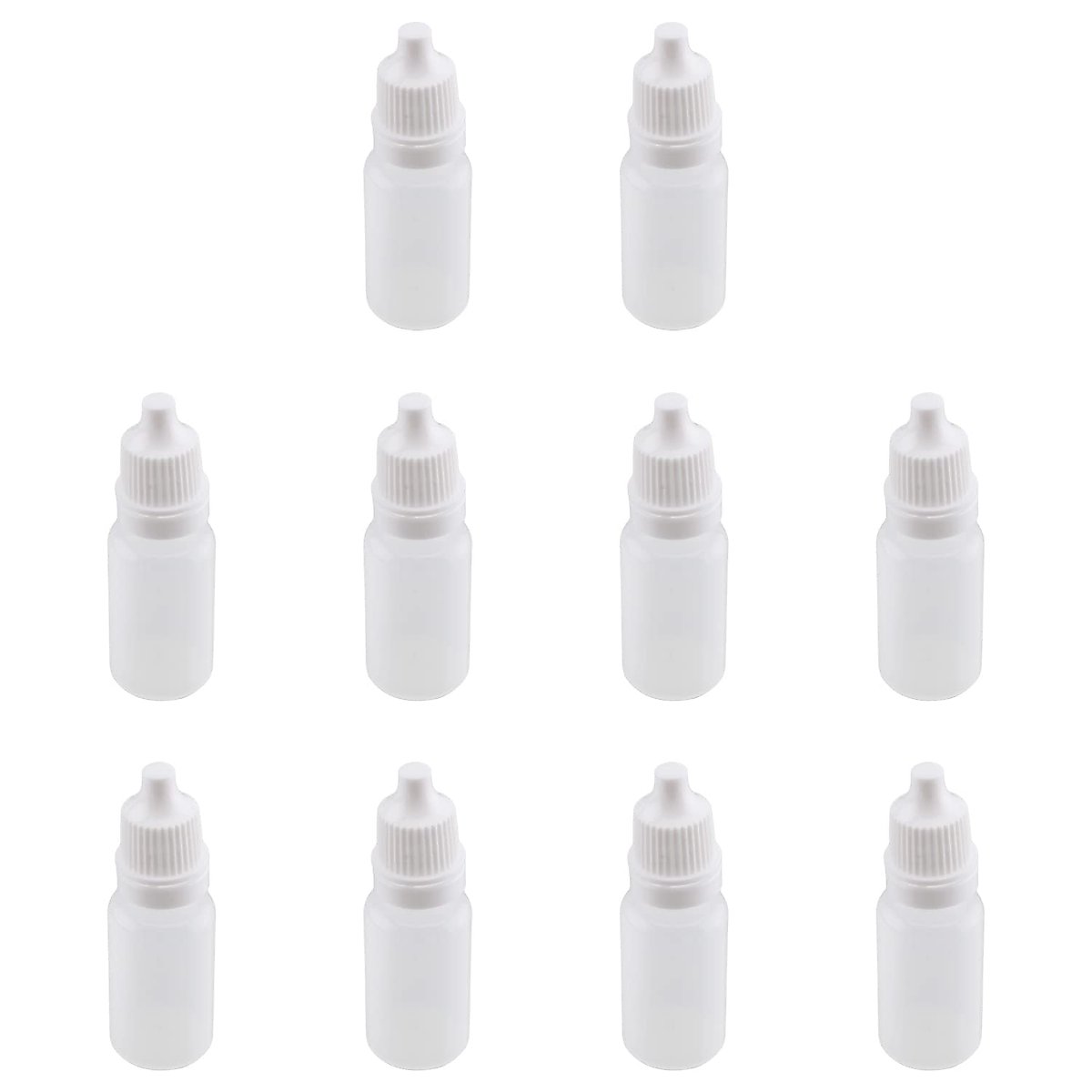 Othmro 30Pcs 0.34oz/10ml White Translucent Plastic Portable Liquid Dropper Bottles Empty Squeezable Eye Liquid Dropper Bottles Containers with Caps