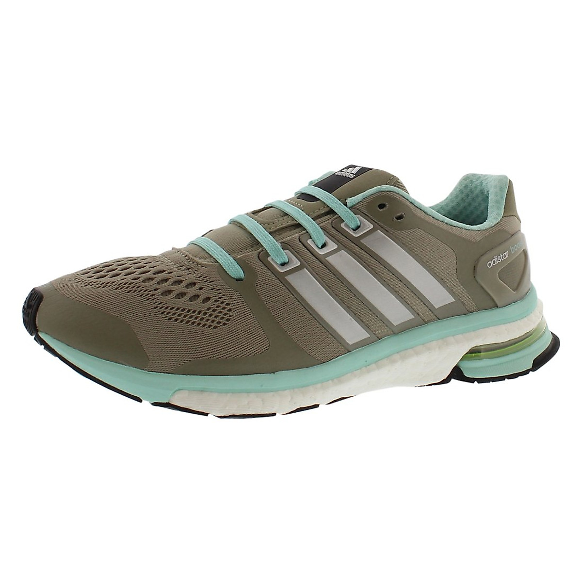 adidas Adistar Boost ESM Womens Running Shoe, Taupe/Mint, 9