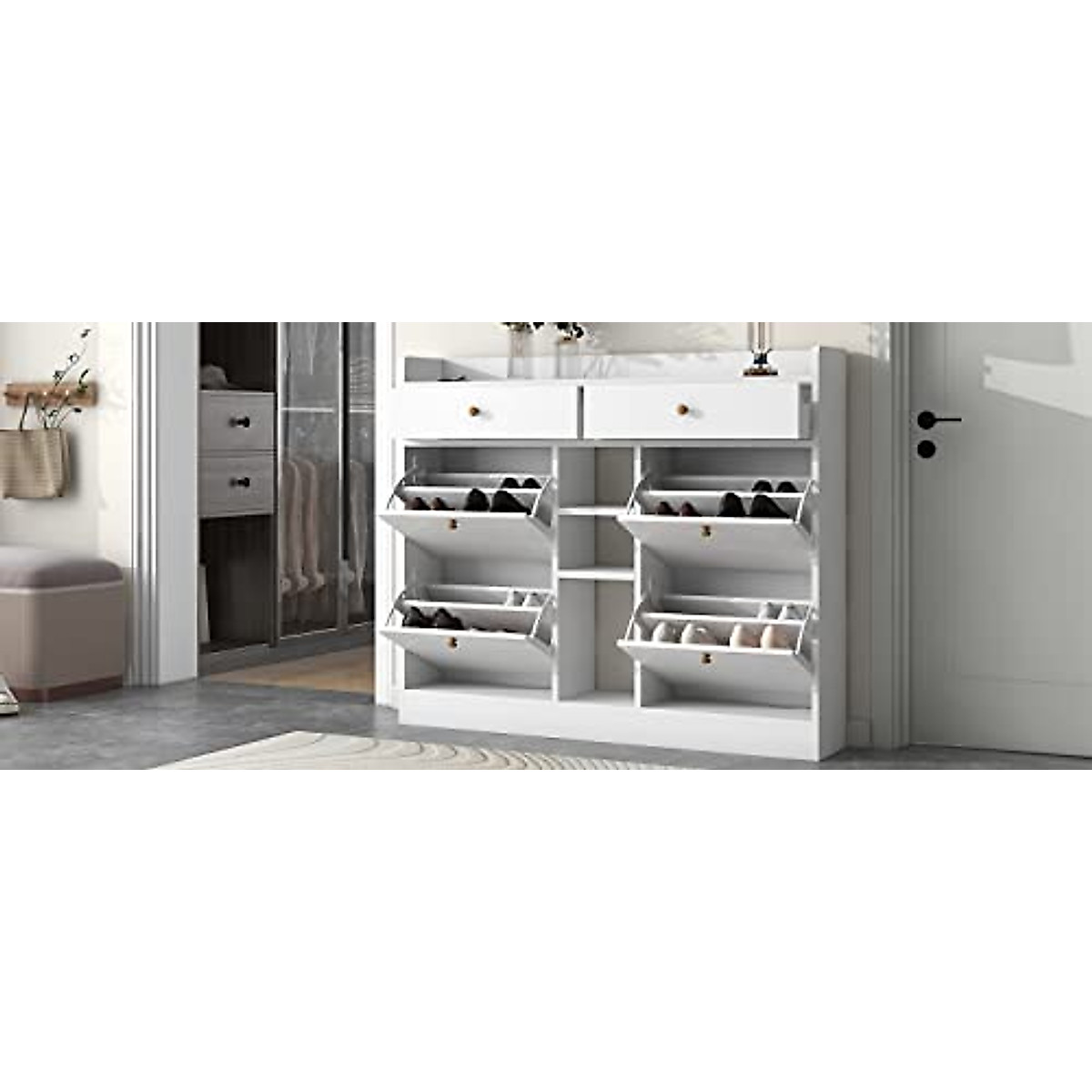 Flip Drawer Shoe Cabinet, Shoe Cabinet for Entryway, Hidden Shoe Cabinet for Entryway, Modern Shoe Cabinet, Shoe Cabinet Flip Drawers, Hidden Shoe Rack for Entryway, Hidden Shoe Storage, Shoe Cupboard