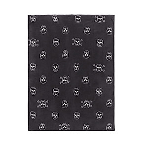 Barefoot Dreams CozyChic Ultra Lite Skull Print Scarf, 100% Polyester Knit Scarf for Women and Teens, Cute Winter Apparel, Warm Accessories, Carbon/Almond, OS