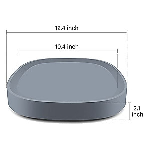 Planter Caddies Movable with Wheels 10.4" Pack of 2, Heavy Duty Dolly Flower Pot Plant Stand Set Home Decor, Outdoor/Indoor Planter Rack with 360° Rolling Tray Trolley Casters, Grey